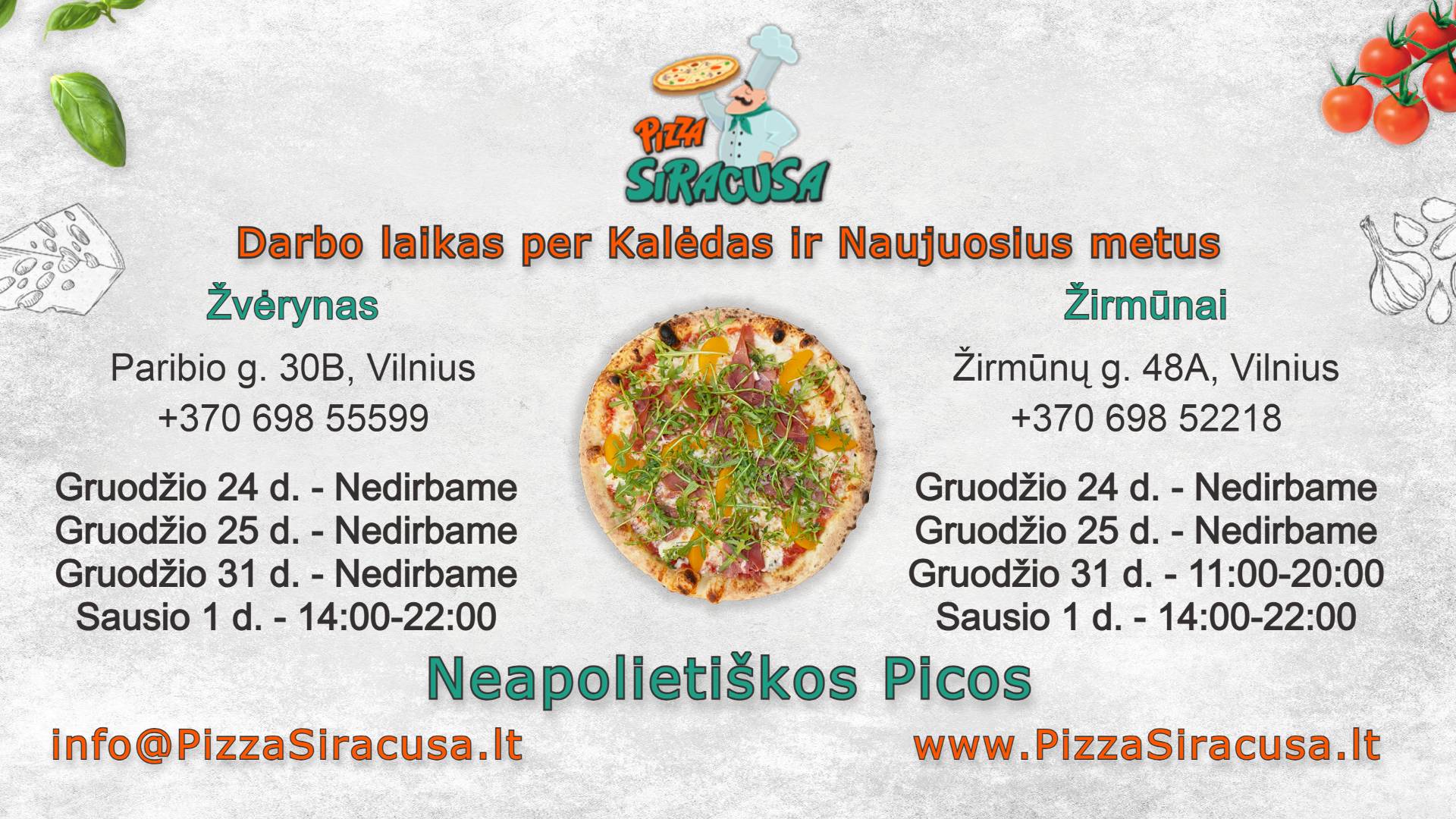 Darbo laikas per Kalėdas ir Naujuosius metus